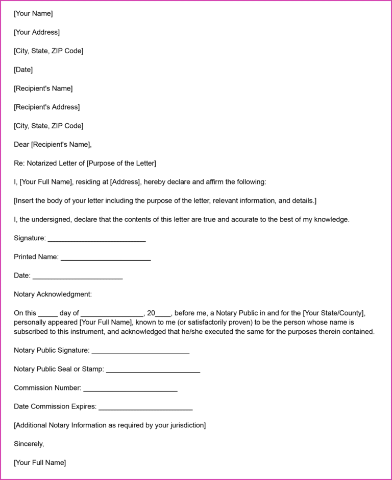 How to Write a Notarized Letter: Step-by-Step Guide with Examples